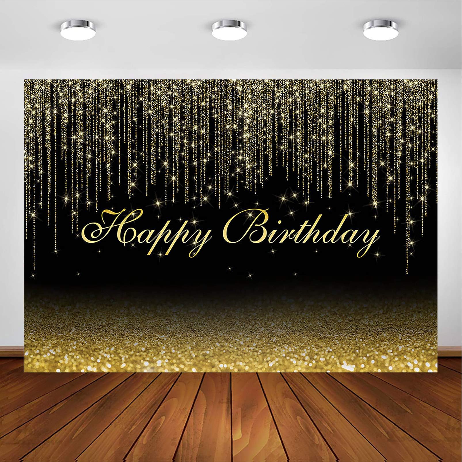 Amazon.com : Avezano Glitter Sparkle Dots Happy Birthday Backdrop for ...