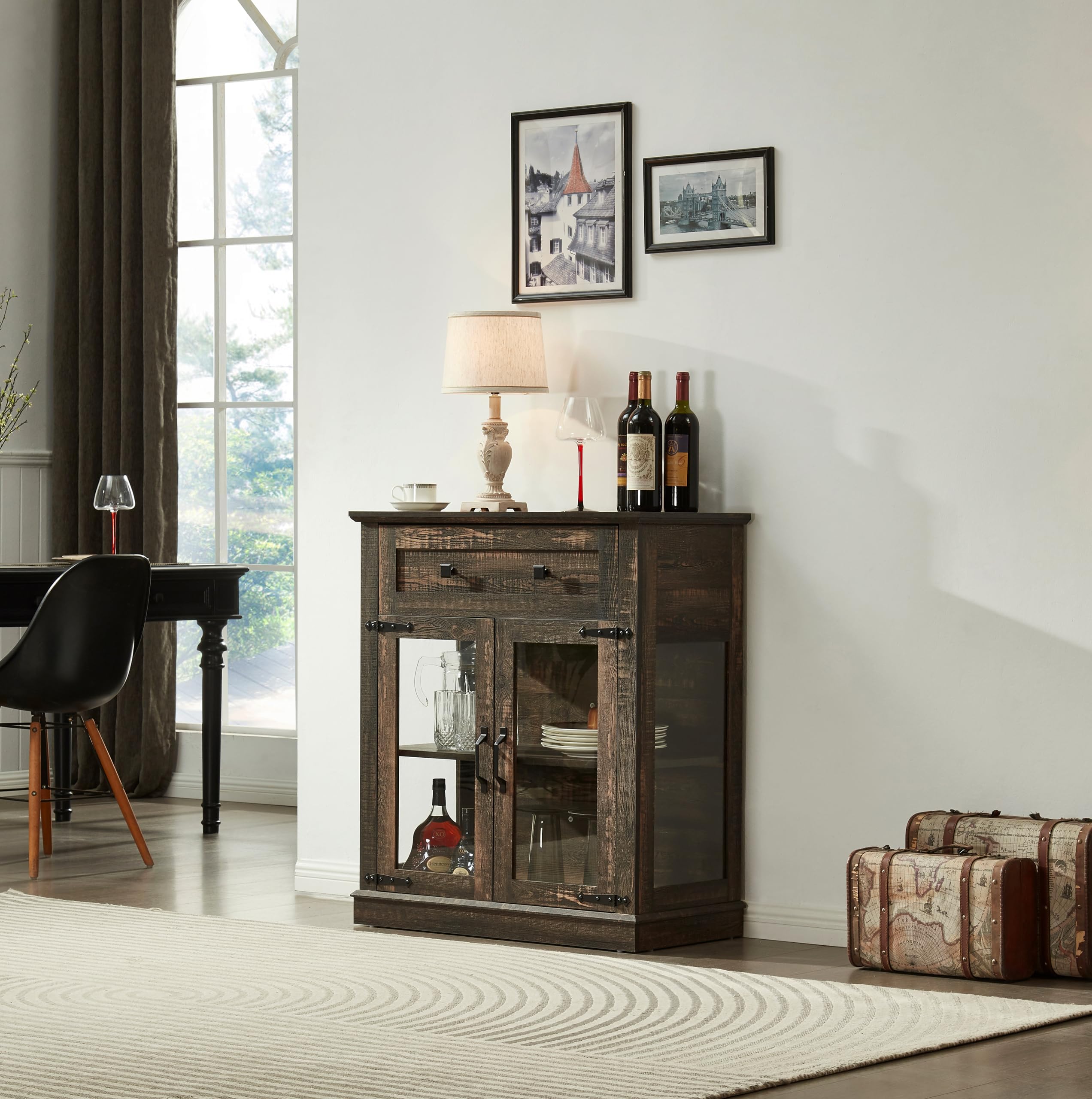 Amazon.com: Alaxgumrol Bar Cabinet for Home Kitchen, Small Liquor ...