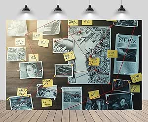 Amazon.com : chnywork 5x3ft Vintage Detective Board Backdrop Suspect ...