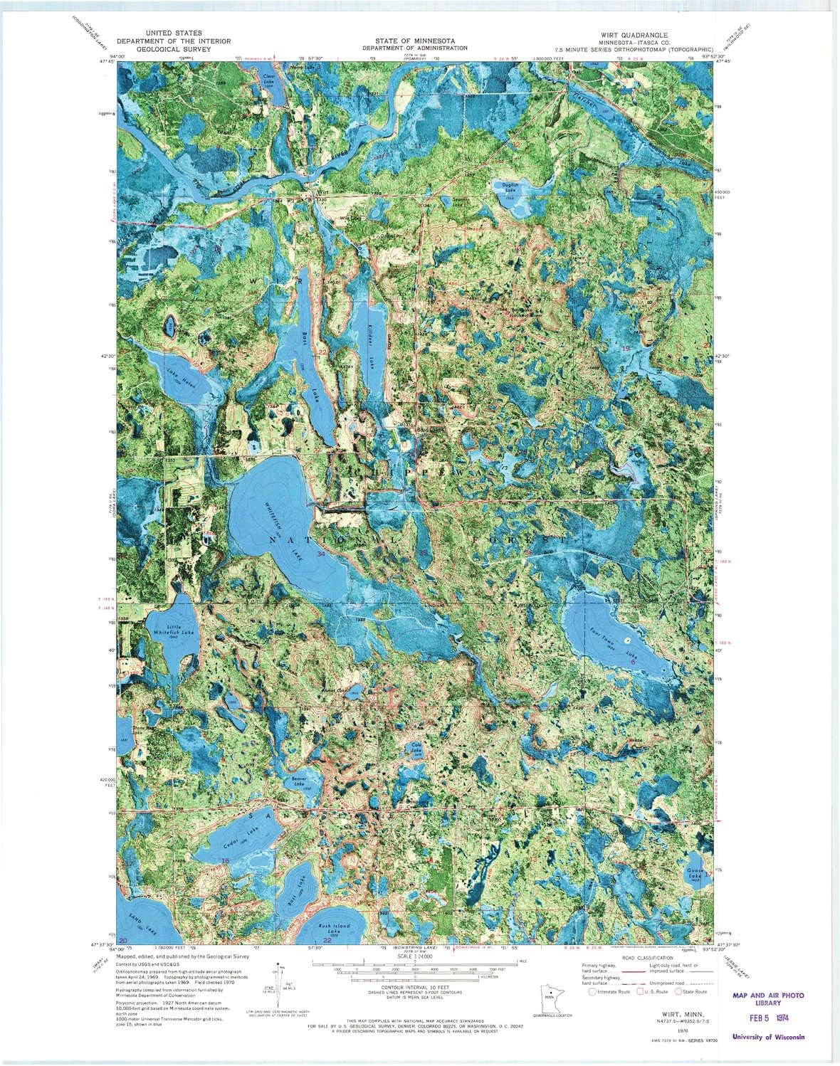 Amazon.com : YellowMaps Wirt MN topo map, 1:24000 Scale, 7.5 X 7.5 ...