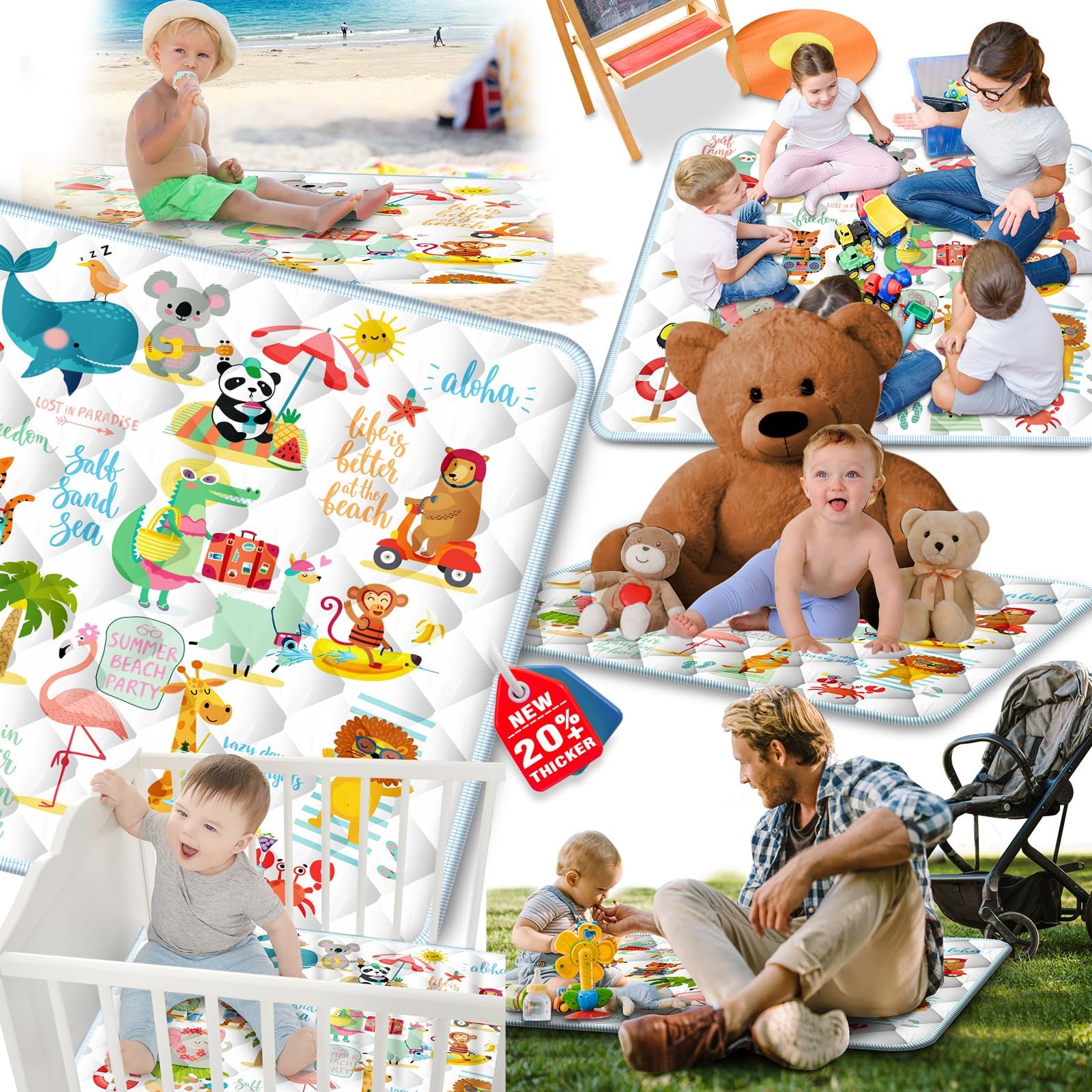 Amazon.com : Baby Play Mat for Floor,Premium Foam Baby Play Mat 79" X ...