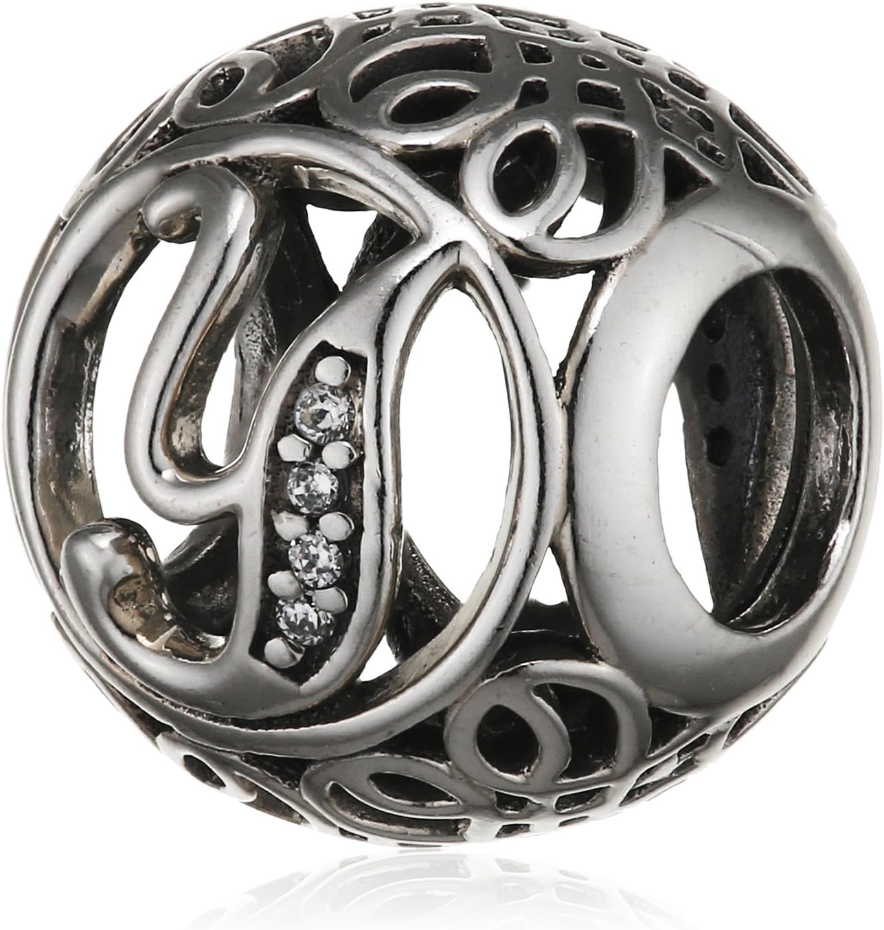 Amazon.com: PANDORA Letter Y Alphabet Charm 791869CZ: Clothing, Shoes ...