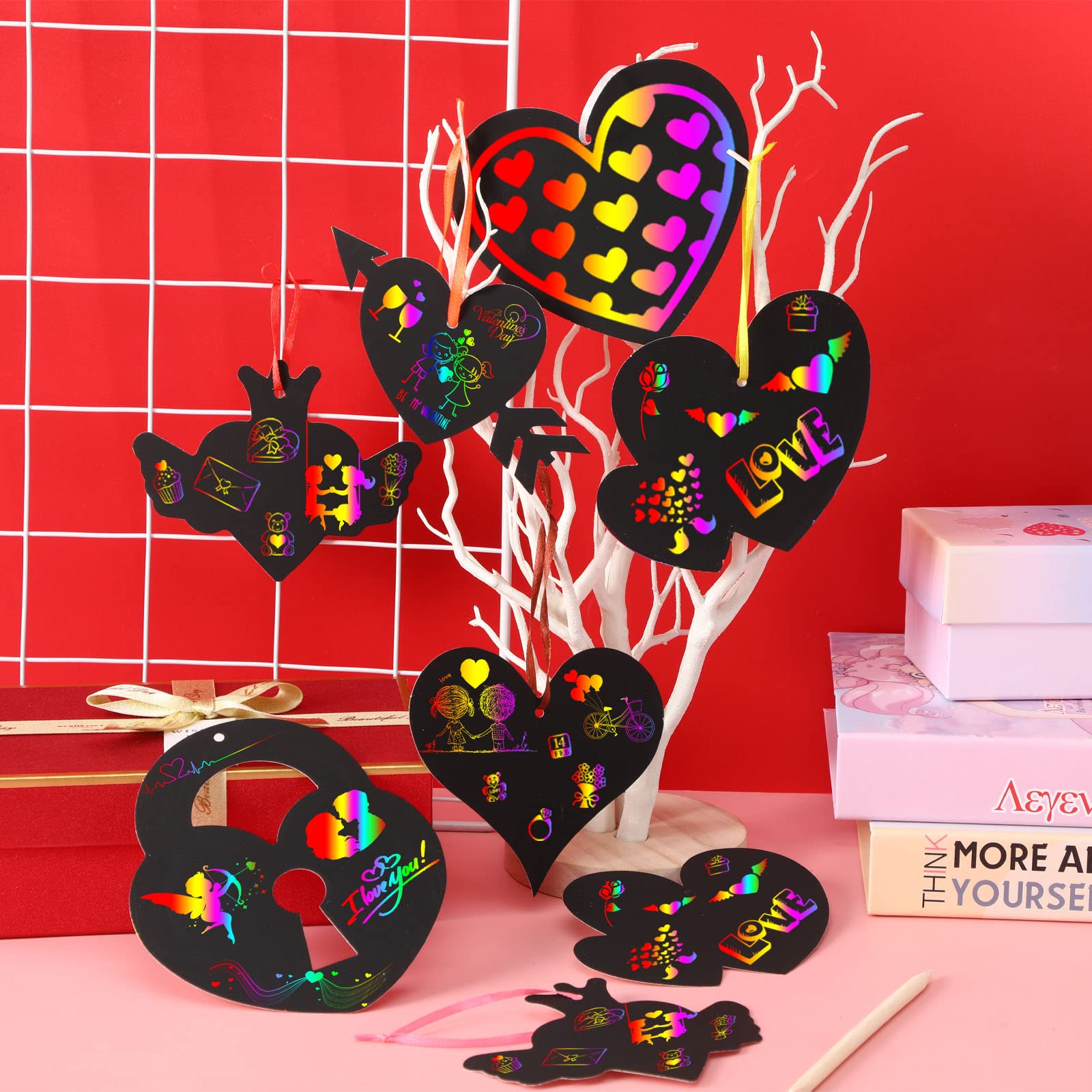 Snapklik.com : Valentine Crafts For Kids, 36 Pack Heart Shape Scratch ...