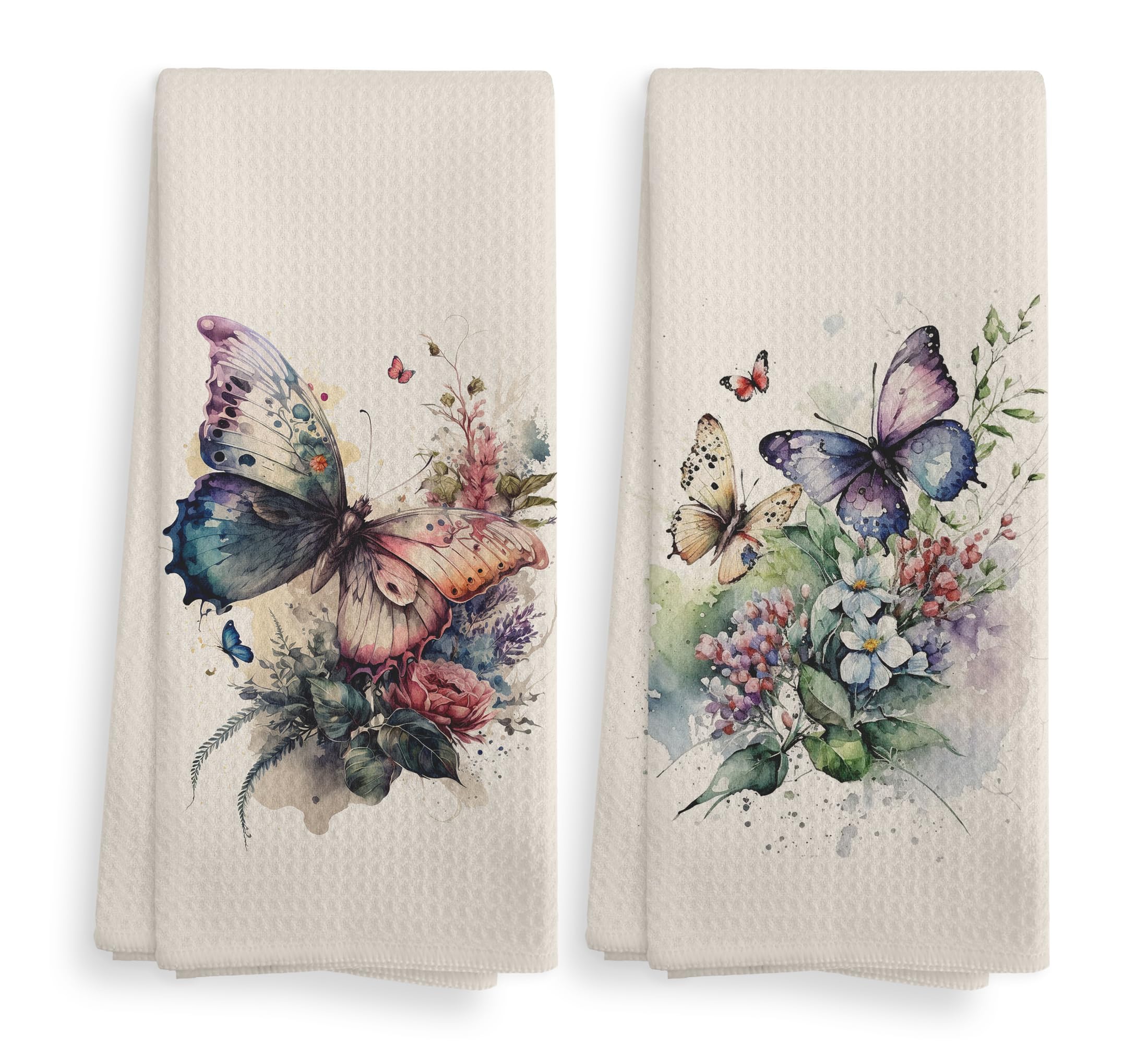 Amazon.com: NOQL Vintage Butterfly Kitchen Towels and Dishcloths Set of ...