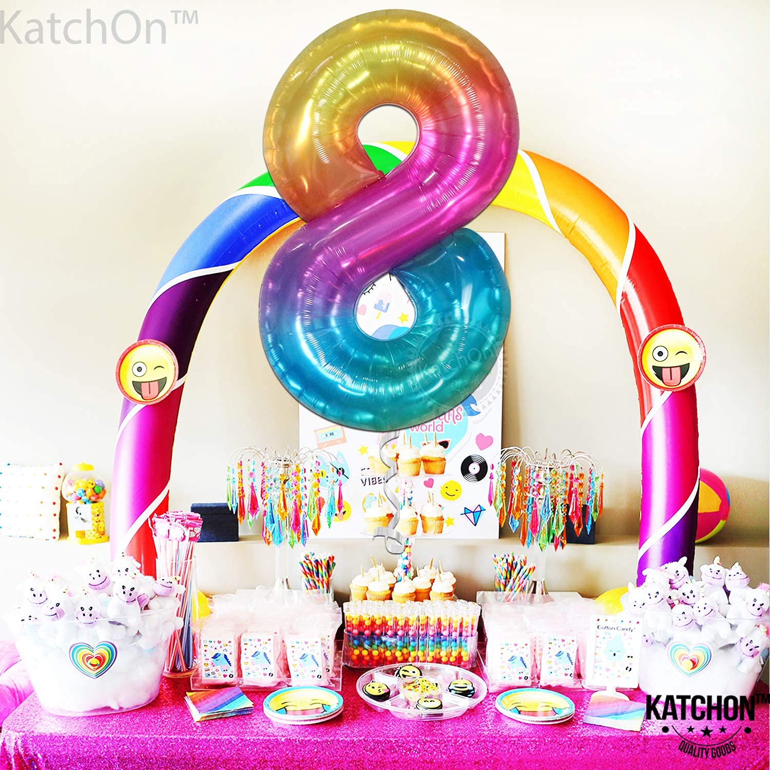 Snapklik.com : Giant Rainbow Number 8 Balloon - 40 Inch, 8 Balloons For ...