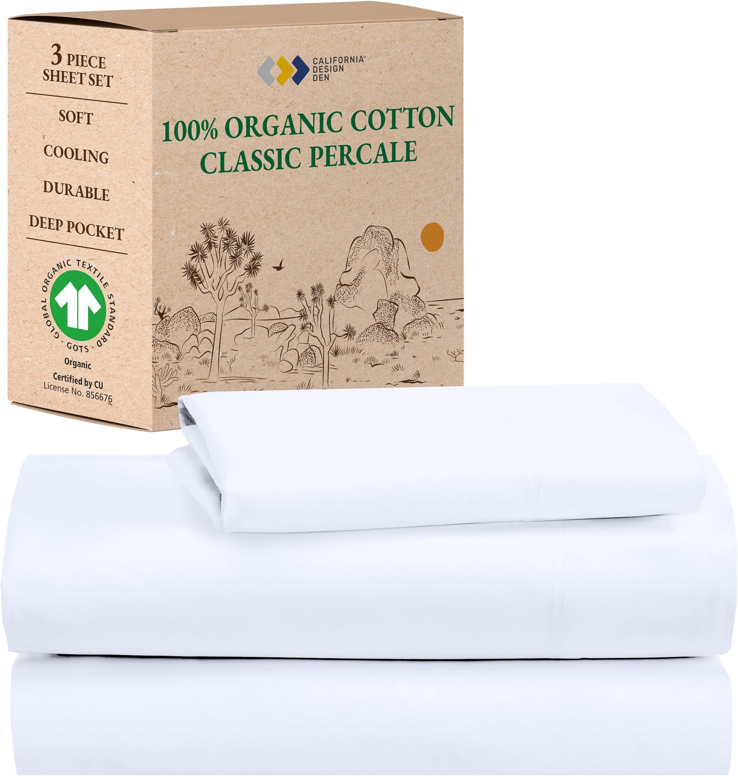 Amazon.com: IM HOME Twin Size 3 Piece Sheet Set Organic Cotton Super ...