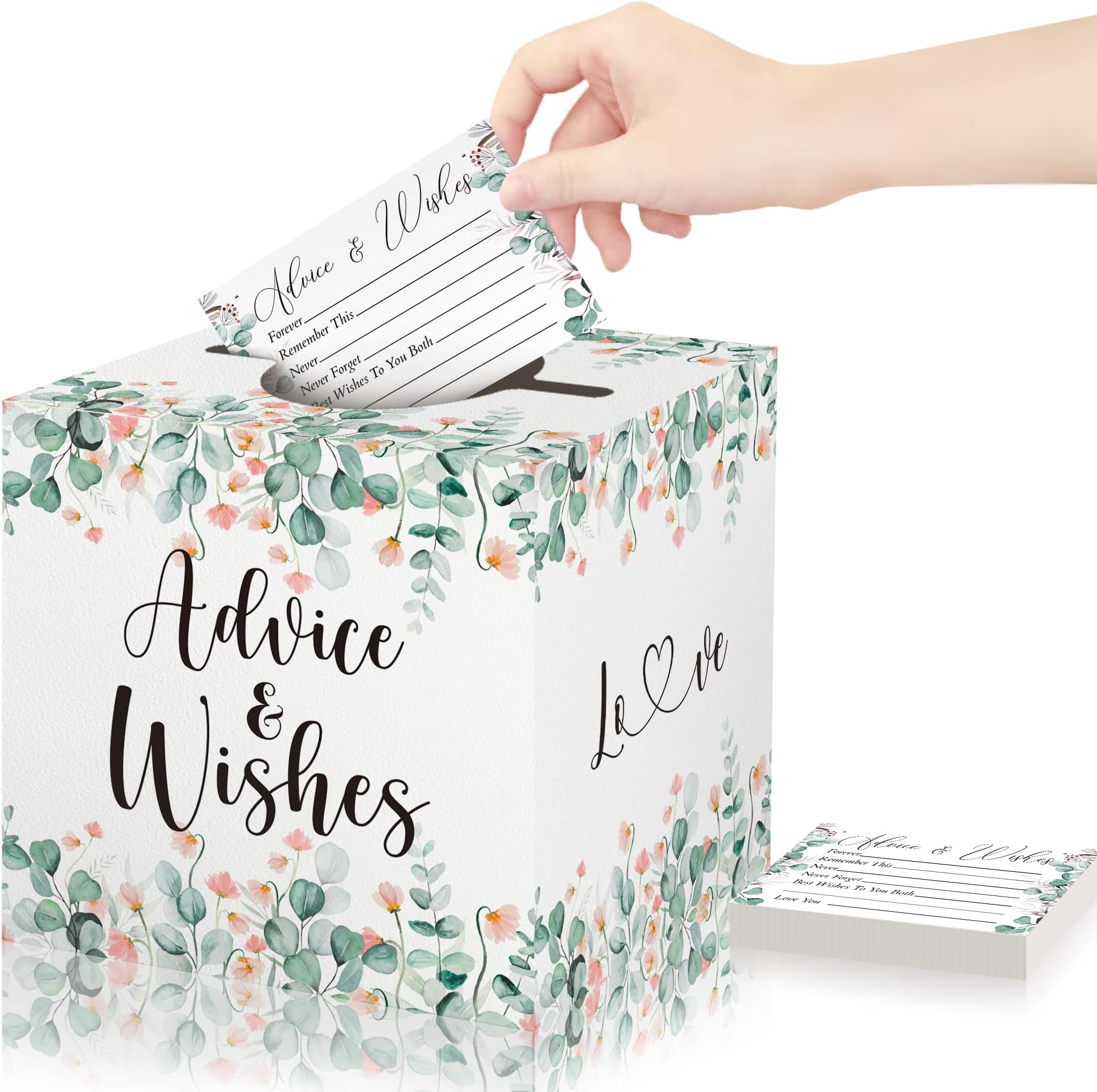 Amazon.com: Advice and Wishes Box, Box with Cards for Newlyweds, Bridal ...