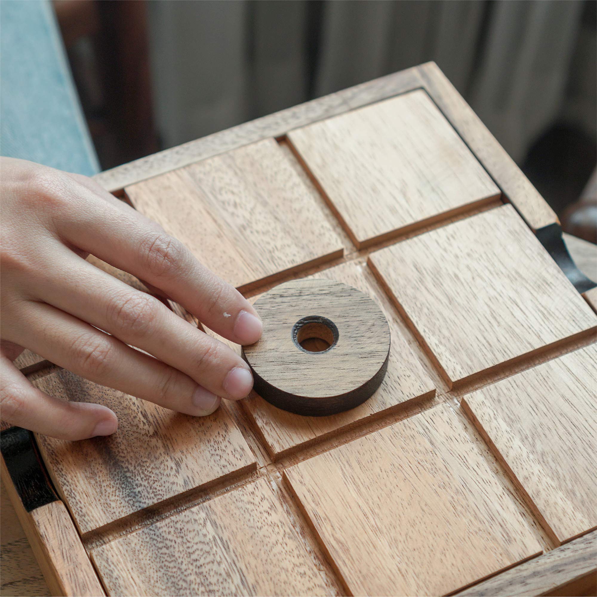 Tic Tac Toe Board Game Wooden for Kids Family TicTacToe Coffee Table ...