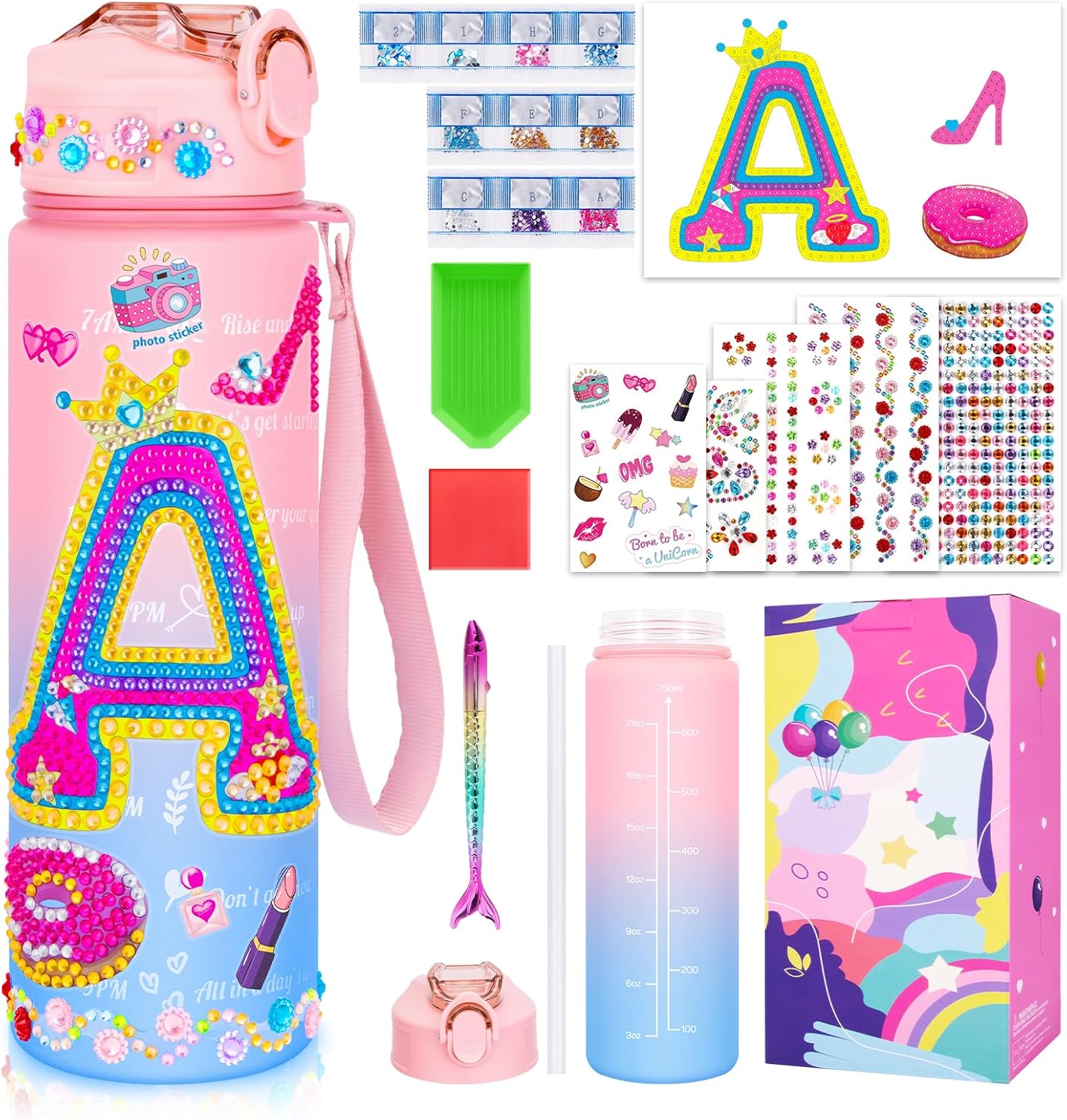 CutteeyFyry Decorate Your Own Water Bottle Kits for Kids Age 4-12 ...