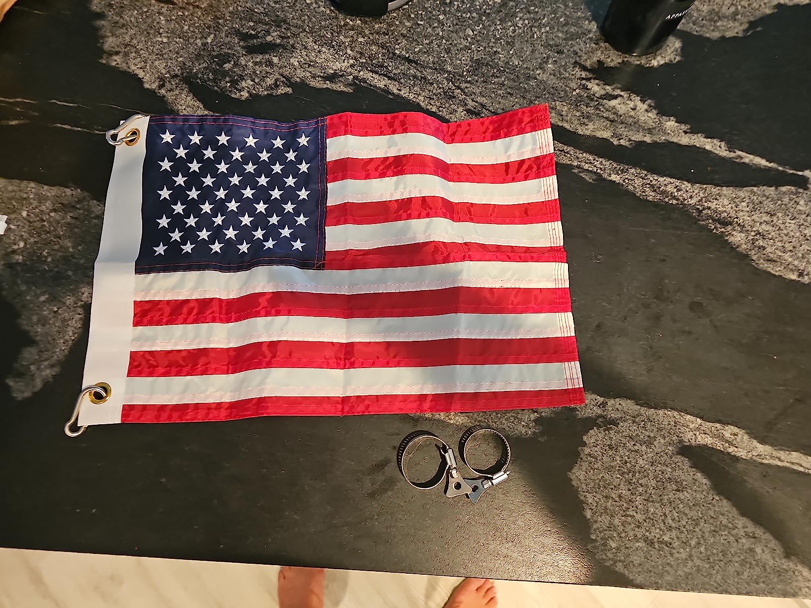 210D Nylon Salt Water Resistant 2-Pack American Boat Flags With 4 Pole ...