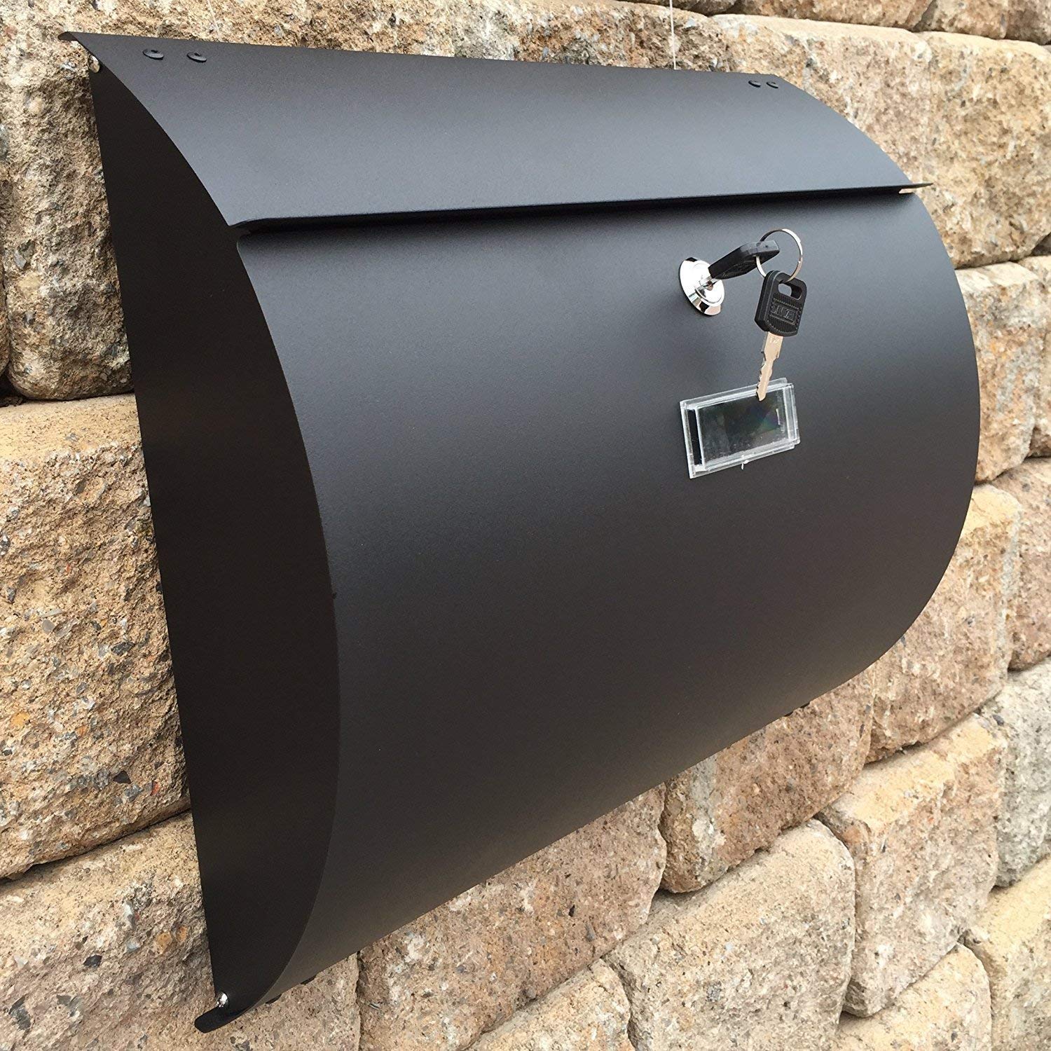 MPB1402B AMOYLIMAI Semi Curve Lockable Mailboxes Painted Black ...