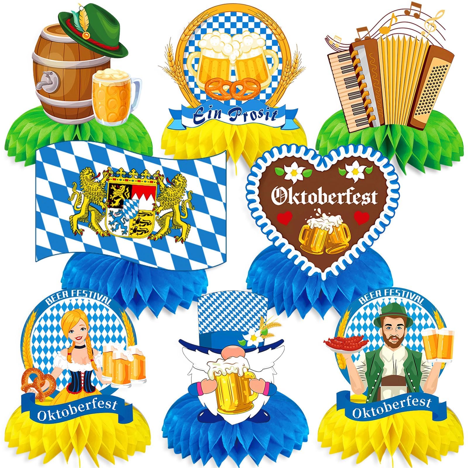 Snapklik.com : JULMELON 8PCS Oktoberfest Party Decorations Honeycomb ...
