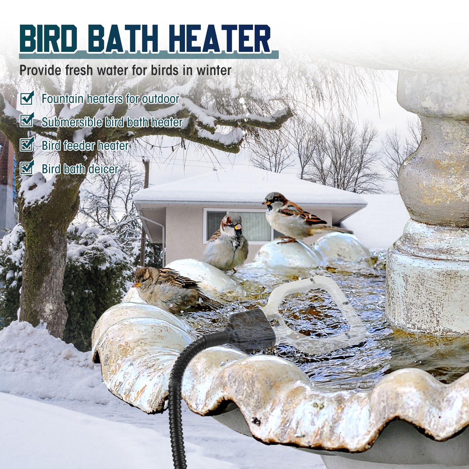 Snapklik.com : Tujoe 2 Pack 500 Watt Stock Tank Heater Chicken Water ...