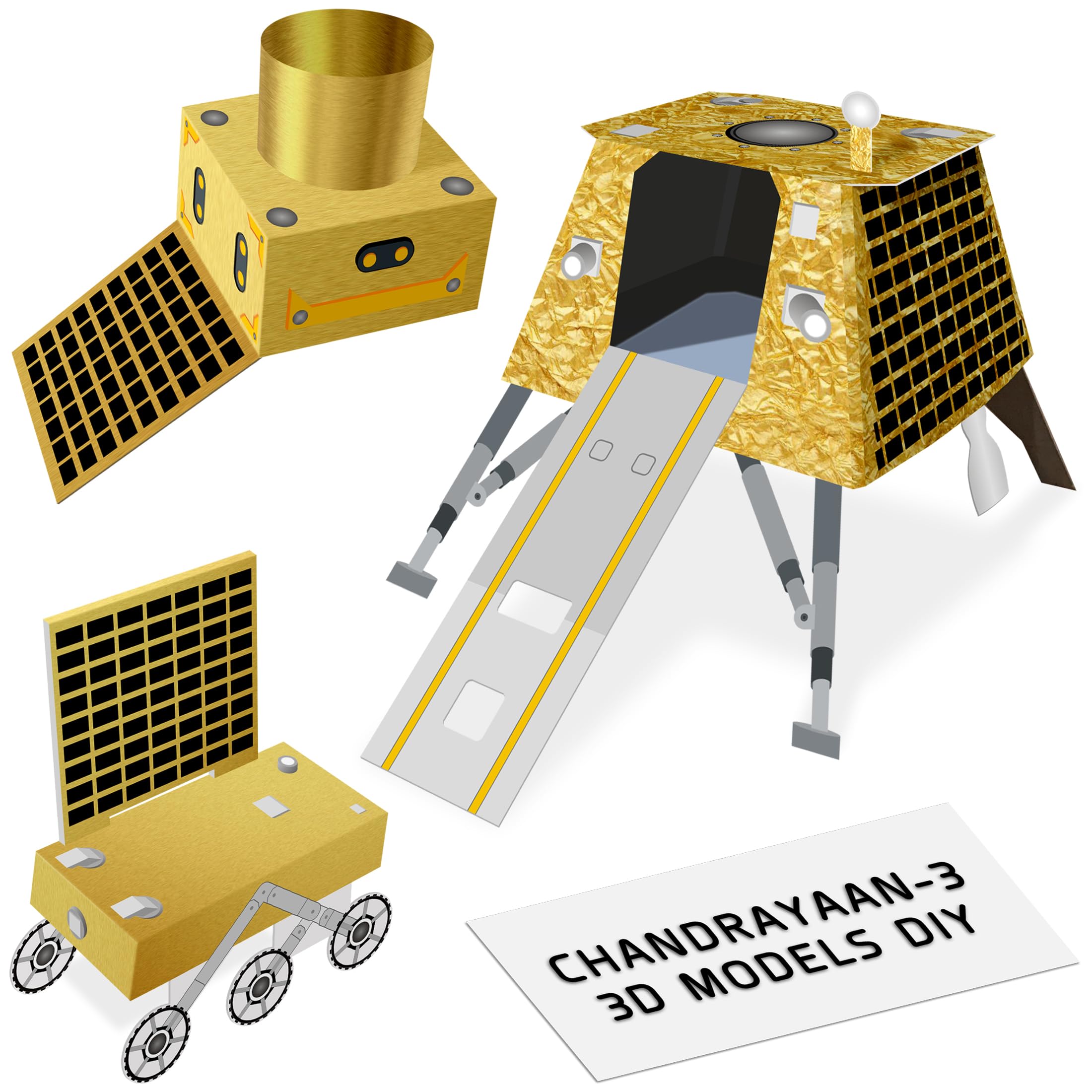 Kit4curious Chandrayaan Moon Mission 3d Models Diy Kit Paper Models ...