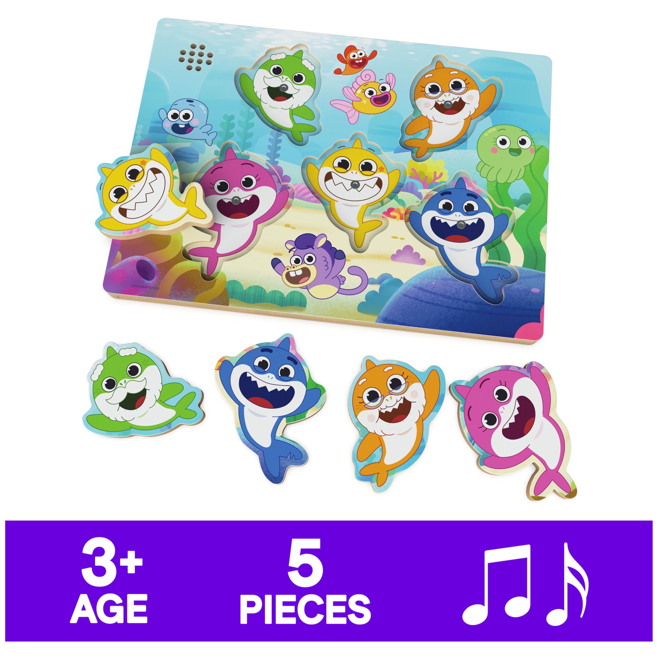 Snapklik.com : Pinkfong Baby Shark Chunky Musical Wooden Sound Puzzle ...