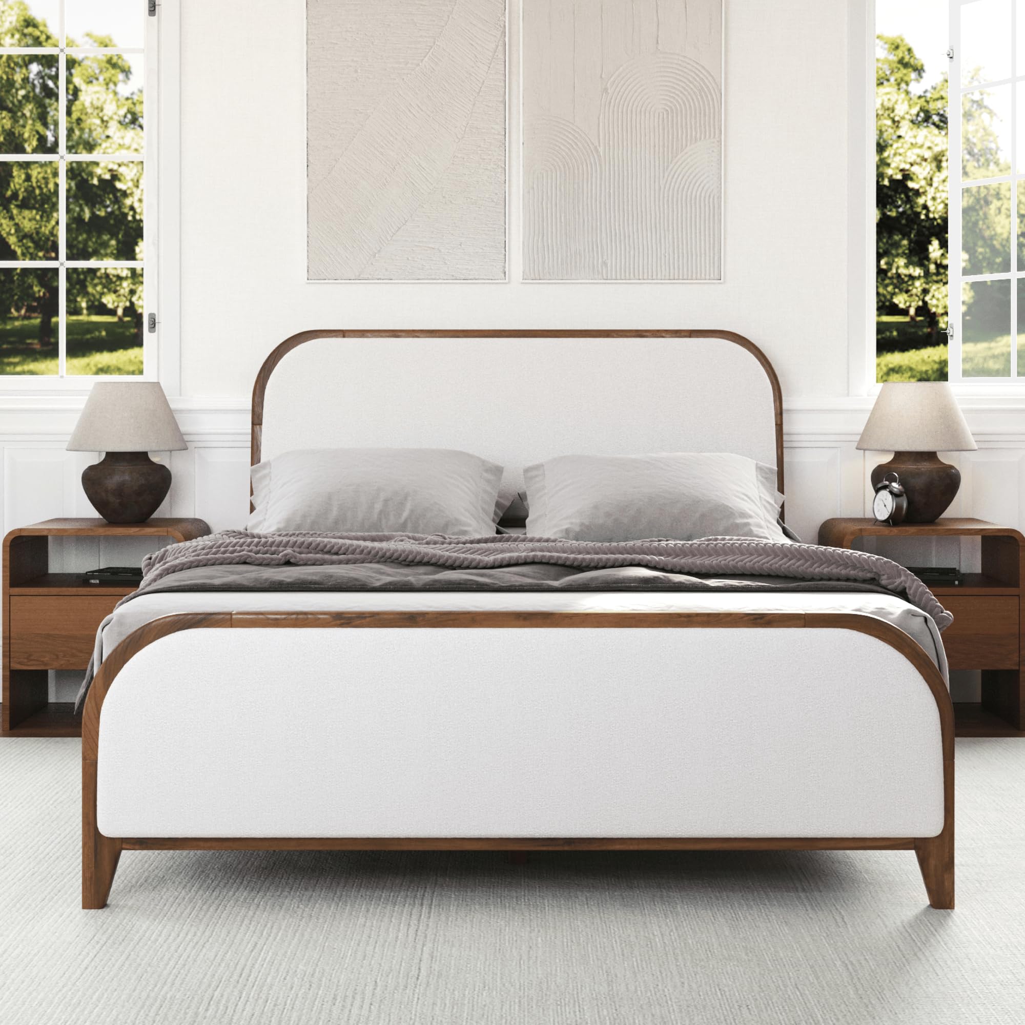 Amazon.com: DG Casa Boucle Adeline Queen Bed Frame with Arch Shaped ...
