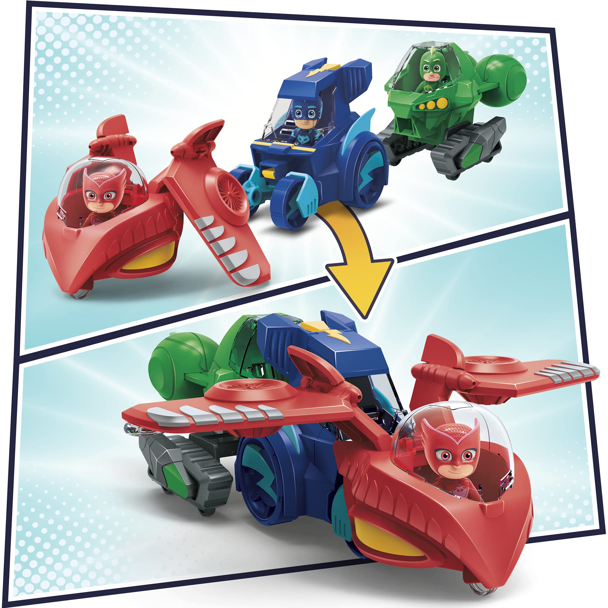 PJ Masks 3-in-1 Combiner Jet Preschool Toy, PJ Masks Toy Set with 3 ...