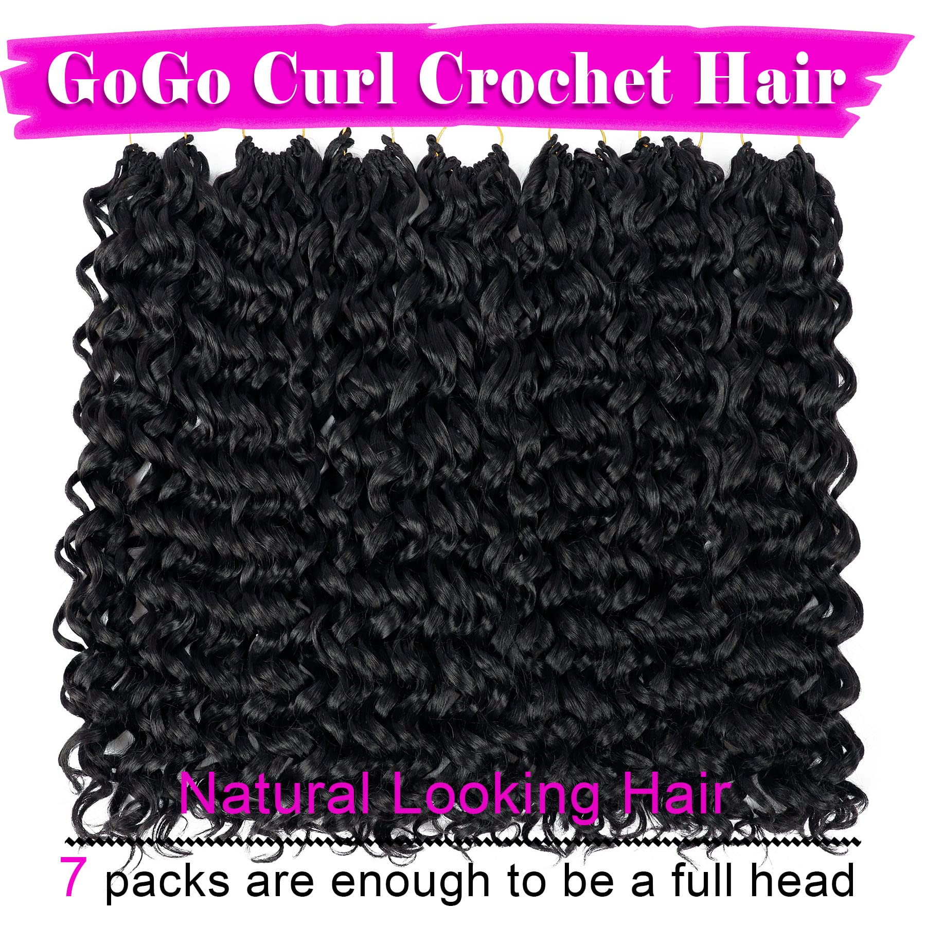 Snapklik.com : 7 Packs GoGo Curl Crochet Hair 18 Inch Long Curly ...