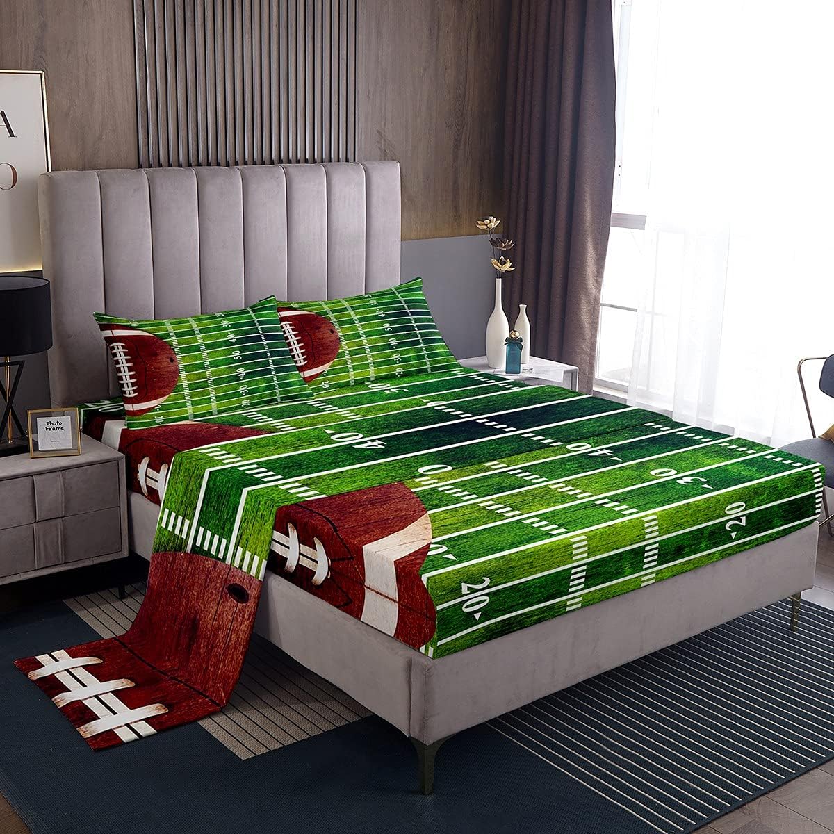 Amazon.com: American Football Bed Sheets Set Twin for Boys Bedroom ...