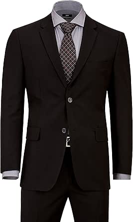 Angelo Rossi Men's Solid Modern Fit Suit (44L, 01-Black) at Amazon Men ...