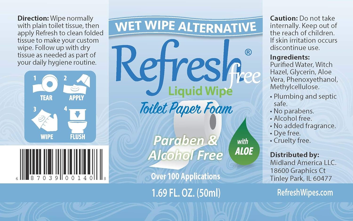 Refresh Liquid Wipe Libre espuma de papel higiénico. Alternativa ...