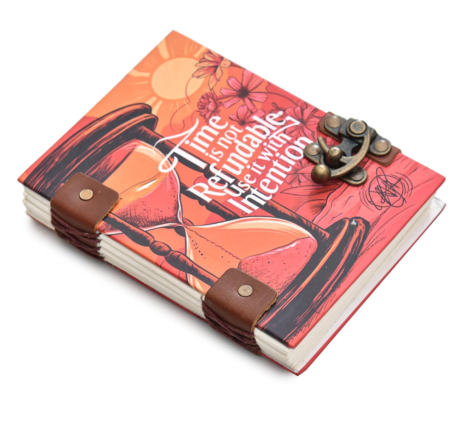 LEATHER PLAY Handmade Motivational Diary | ?Time is Not Refundable, Use ...