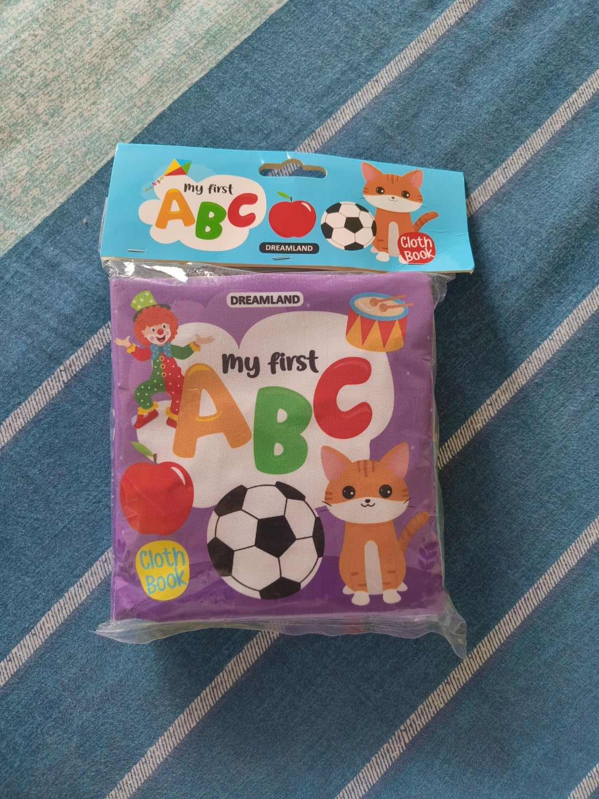 Baby My First Cloth Book ABC with Squeaker and Crinkle Paper, Non-Toxic ...