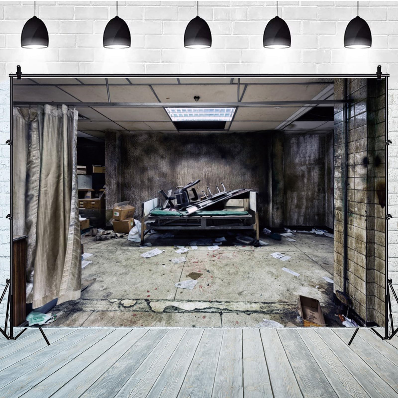 Amazon.com : Yeele 5x3ft Abandoned Hospital Backdrop Gloomy Hospital ...