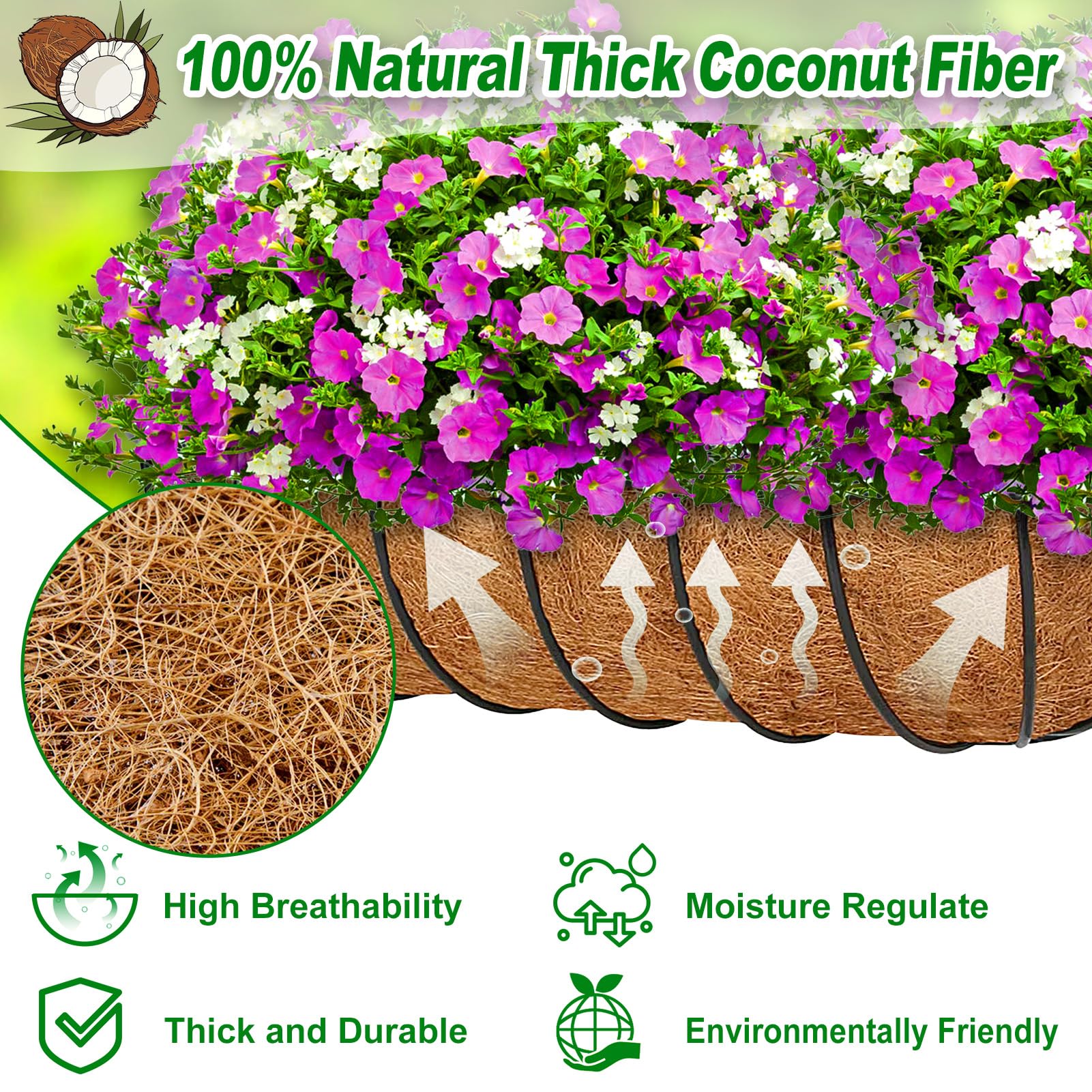 Snapklik.com : Coco Liners For Planters 30 Inch, 2 Packs Natural ...