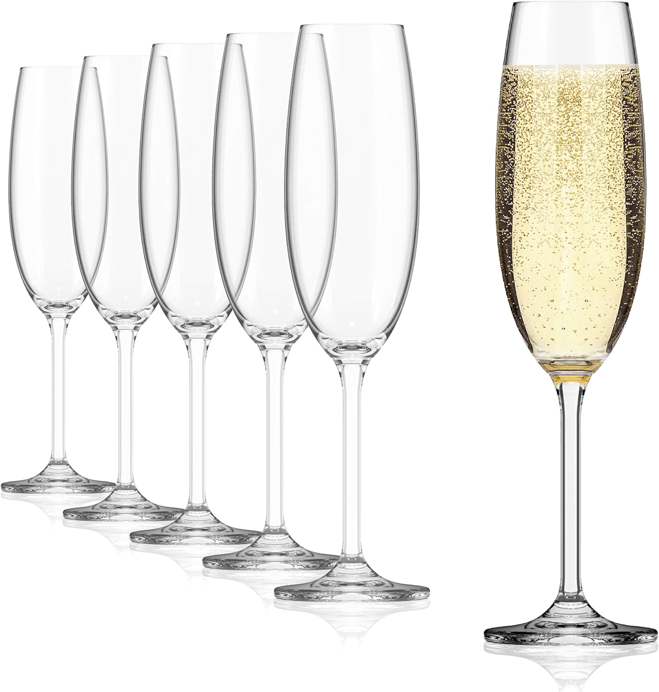 KADAX Sektgläser 6er Set – 200ml Elegante Sektflöten für Zuhause, Party ...
