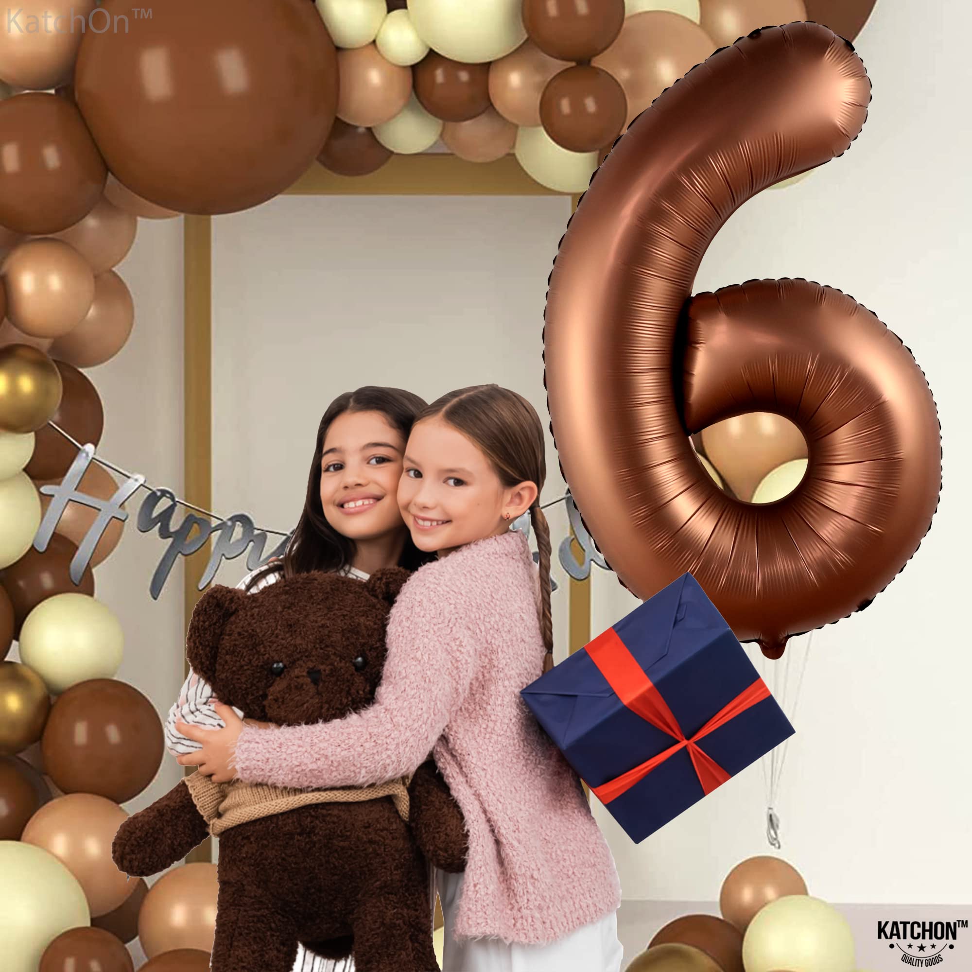 Snapklik.com : Giant Coffee Brown Number 6 Balloon - 40 Inch 6th ...
