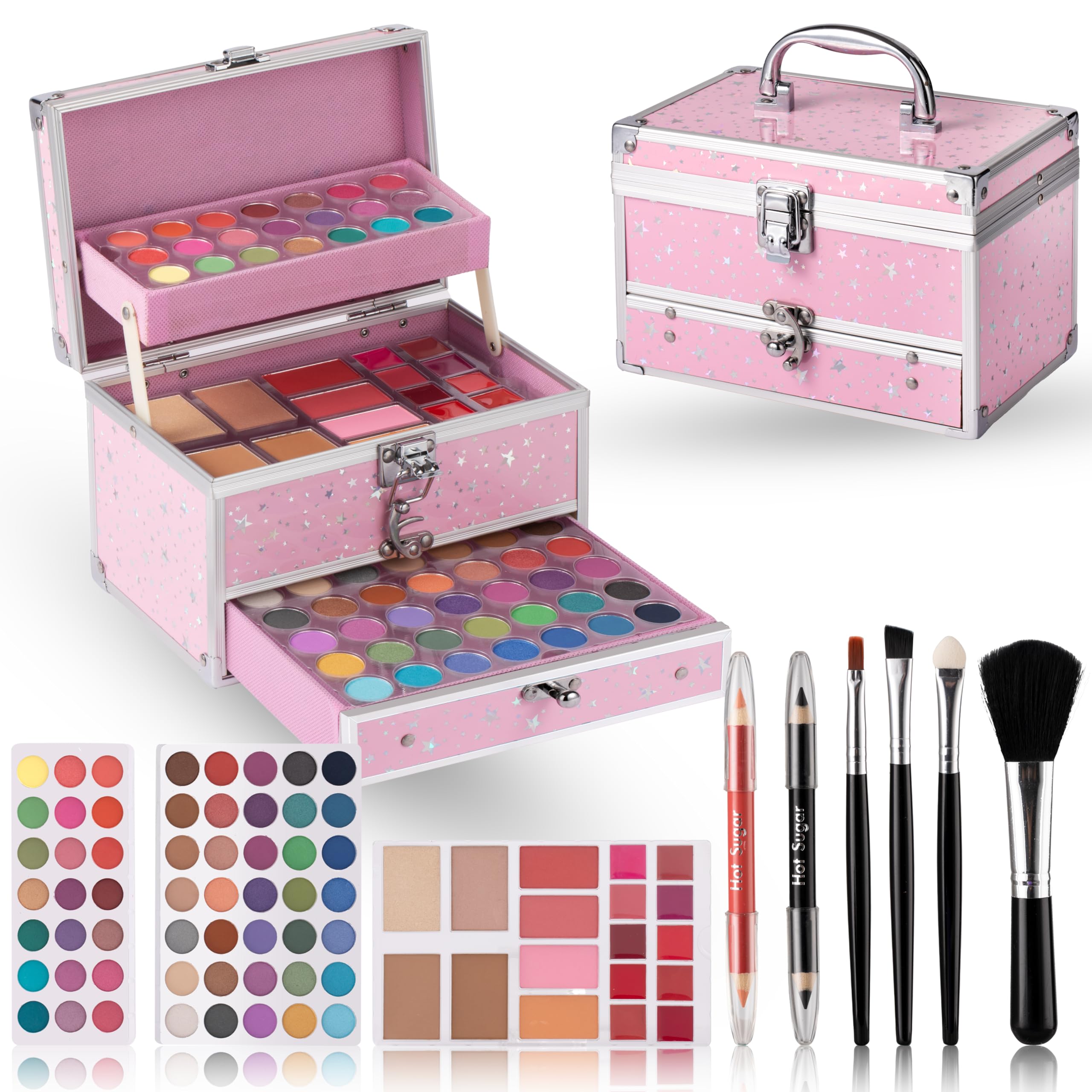 Amazon.com : Hot Sugar Makeup Kit for Teens with Train Case, Portable ...