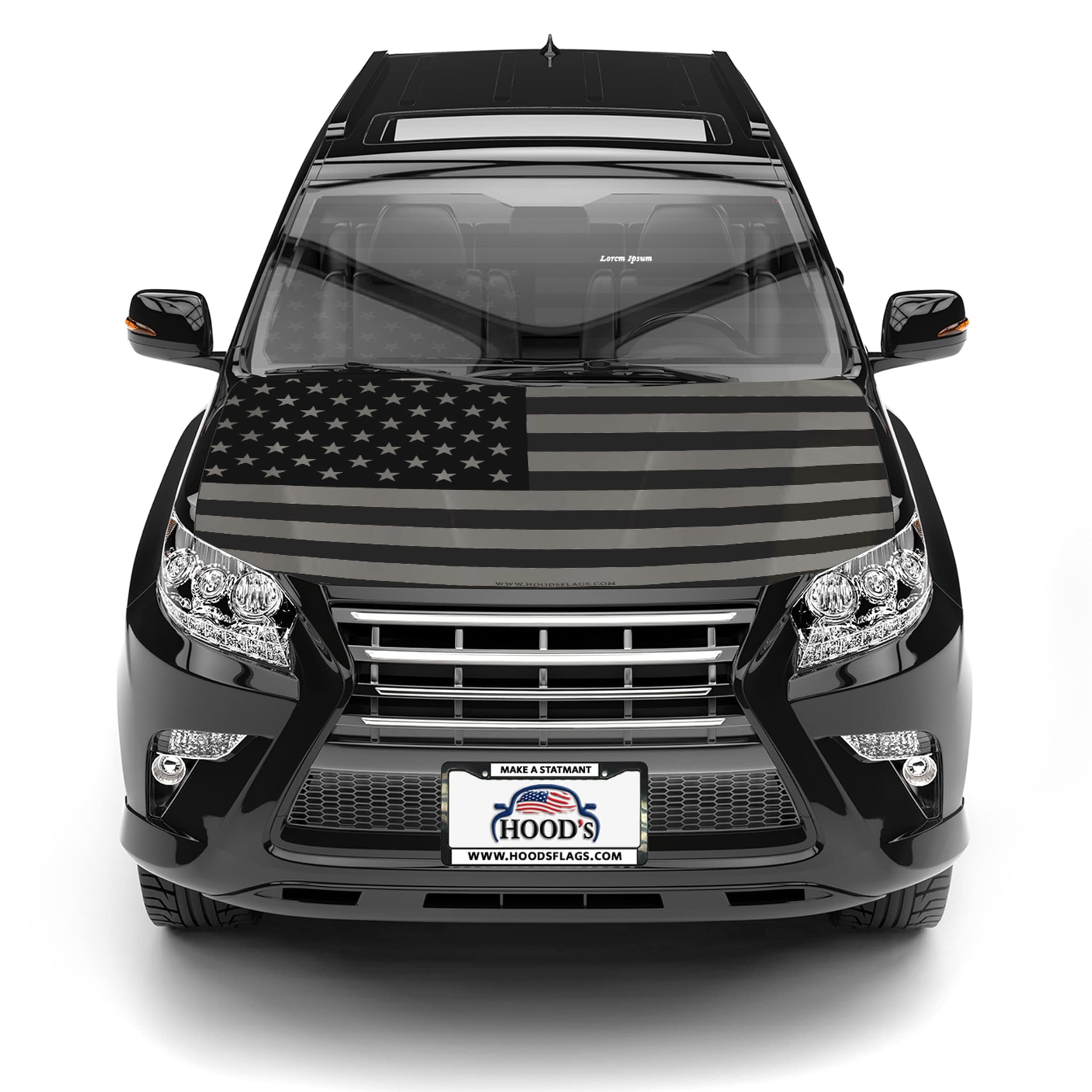 Large Black And White American Flag Hood Stickers American Flag Hood