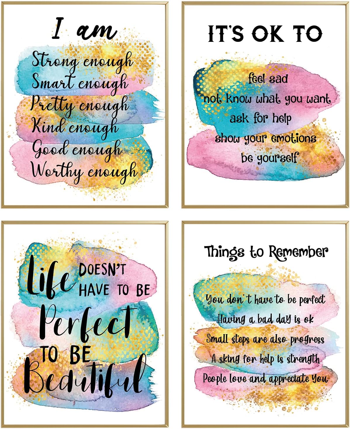 Amazon.com: Inspiring Positive Affirmations Quotes Wall Decor ...