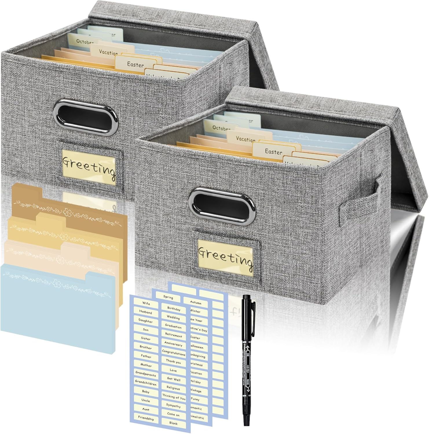 Amazon.com: Remowith Greeting Card Organizer and Storage Box with 20 ...