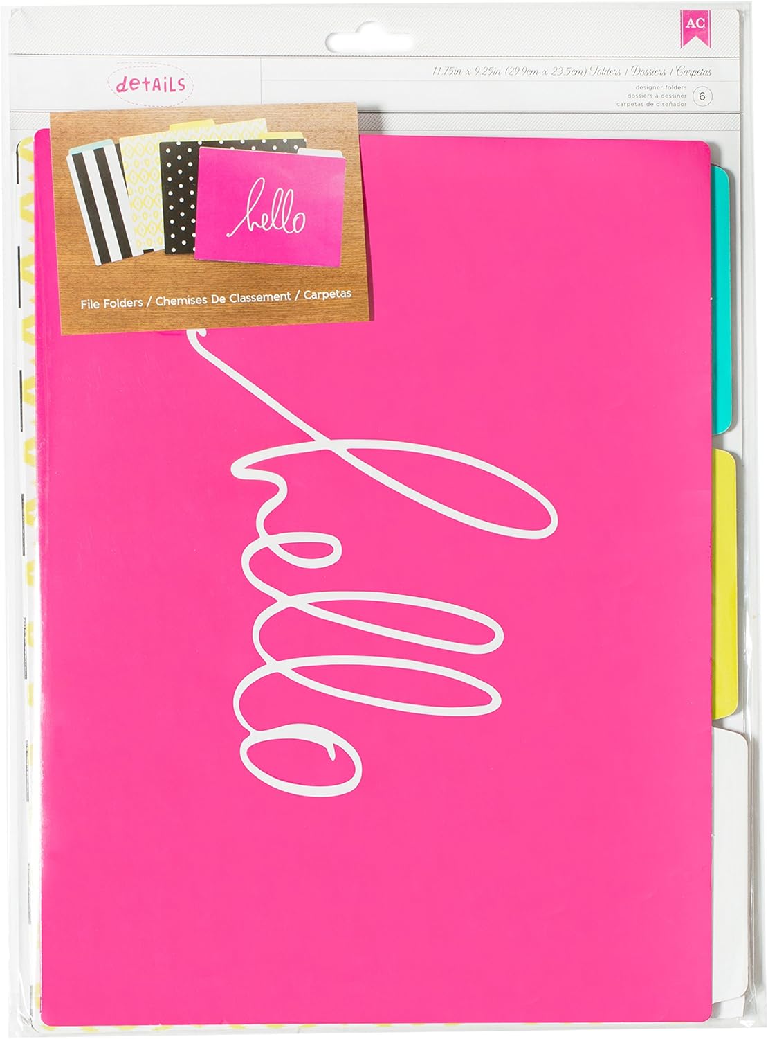 Amazon.com: American Crafts 6 Piece Designer Desktop File Folders ...