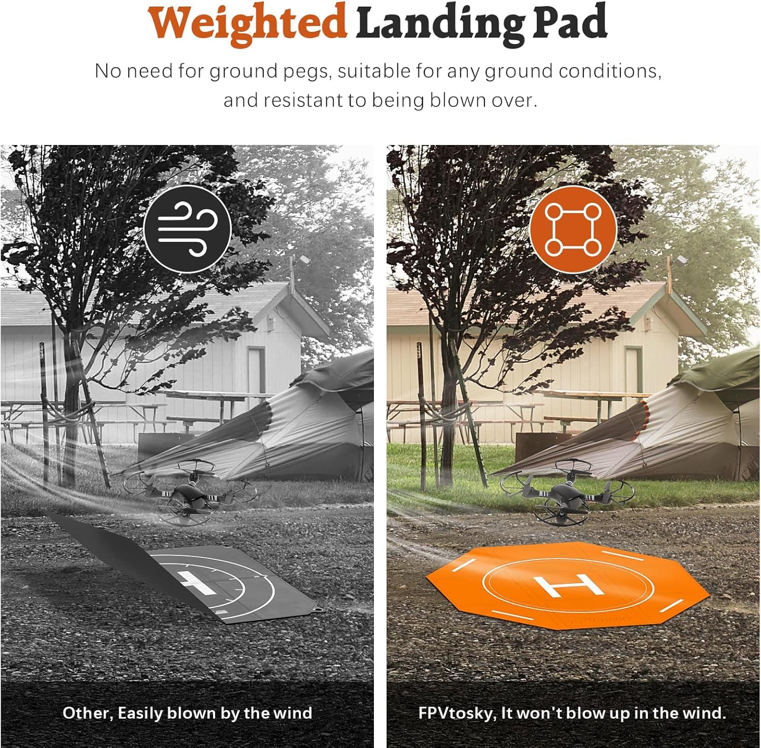 Snapklik.com : FPVtosky Drone Landing Pad, Octagonal Nighttime ...