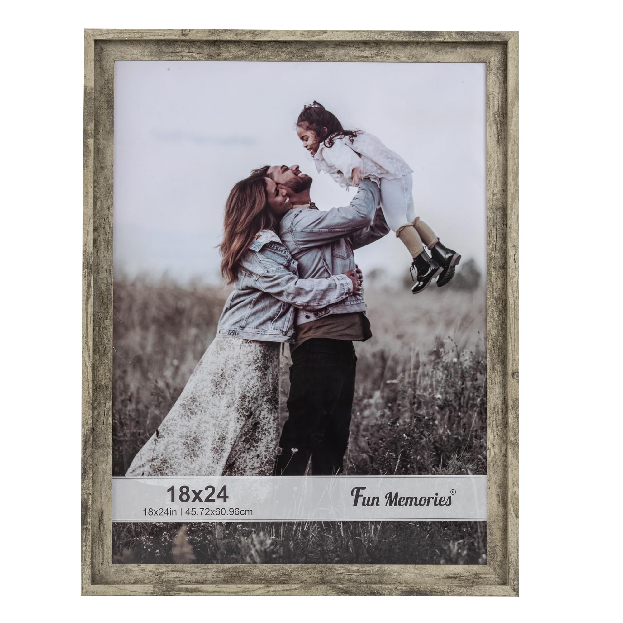 Amazon.com - Fun Memories Rustic 18x24 Picture Frame, Wood Picture ...