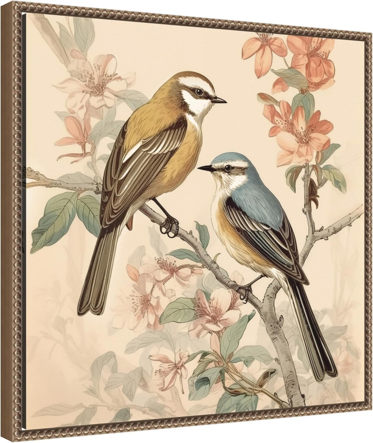 Amazon.com: Kate and Laurel Vintage Style Birds and Botanicals Framed ...