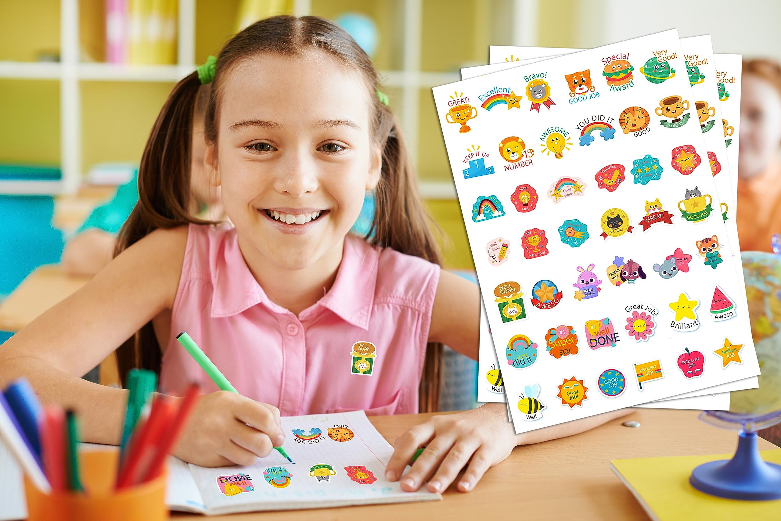 Teacher Supplies Sticker Pack Peslogy 336pcs Reward Colourful Stickers ...