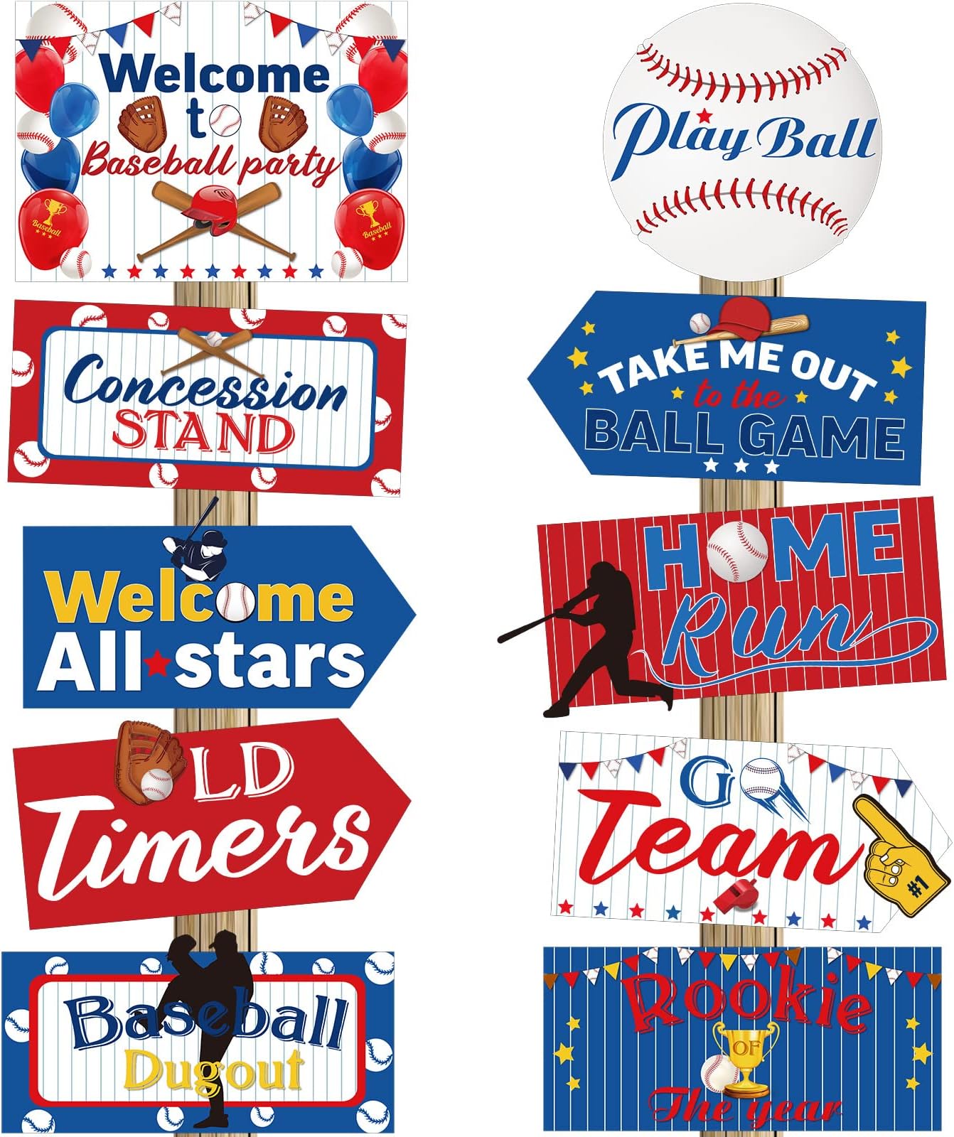 Amazon.com: 24 Pieces Baseball Photo Booth Props Kit Baseball Theme ...