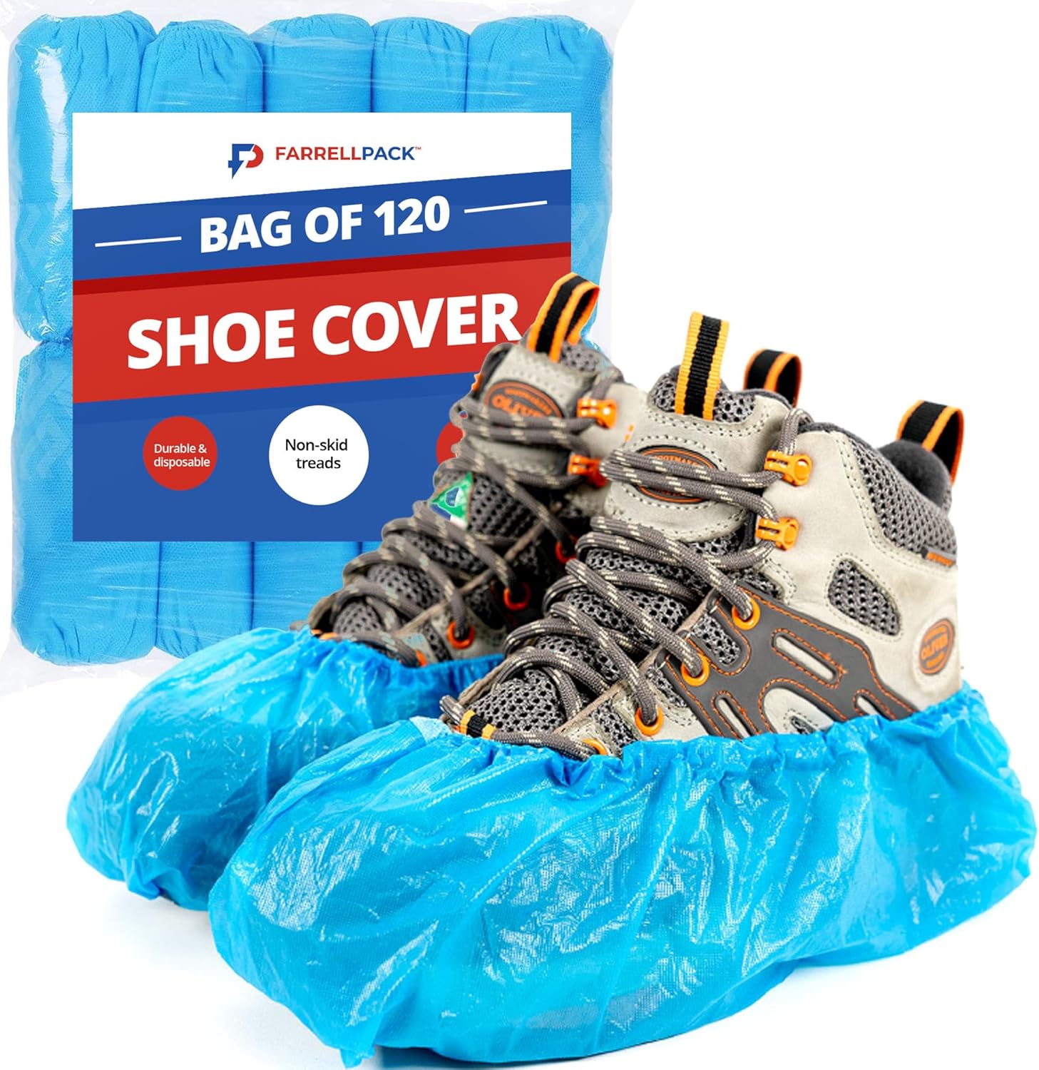 Disposable Shoe Covers Non-Slip | 120 PACK (60 pairs) Water-Resistant ...