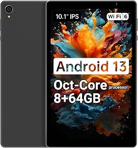 ApoloSign 10.1 inch Android Tablet, Budget-Friendly Tableta with Octa ...