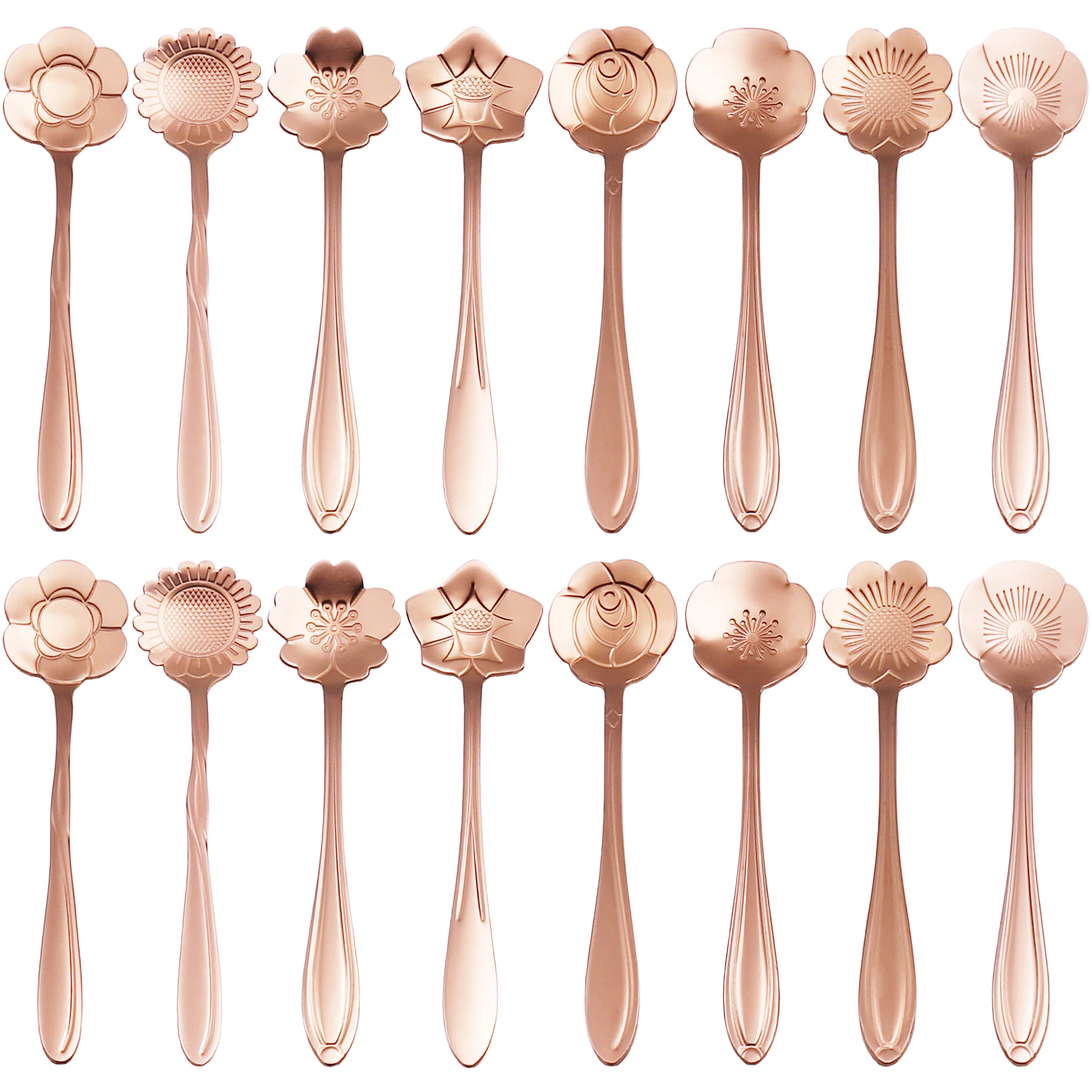 Amazon.com: 16 Pieces Flower Spoon Coffee Teaspoon Set, PBIEHSR ...