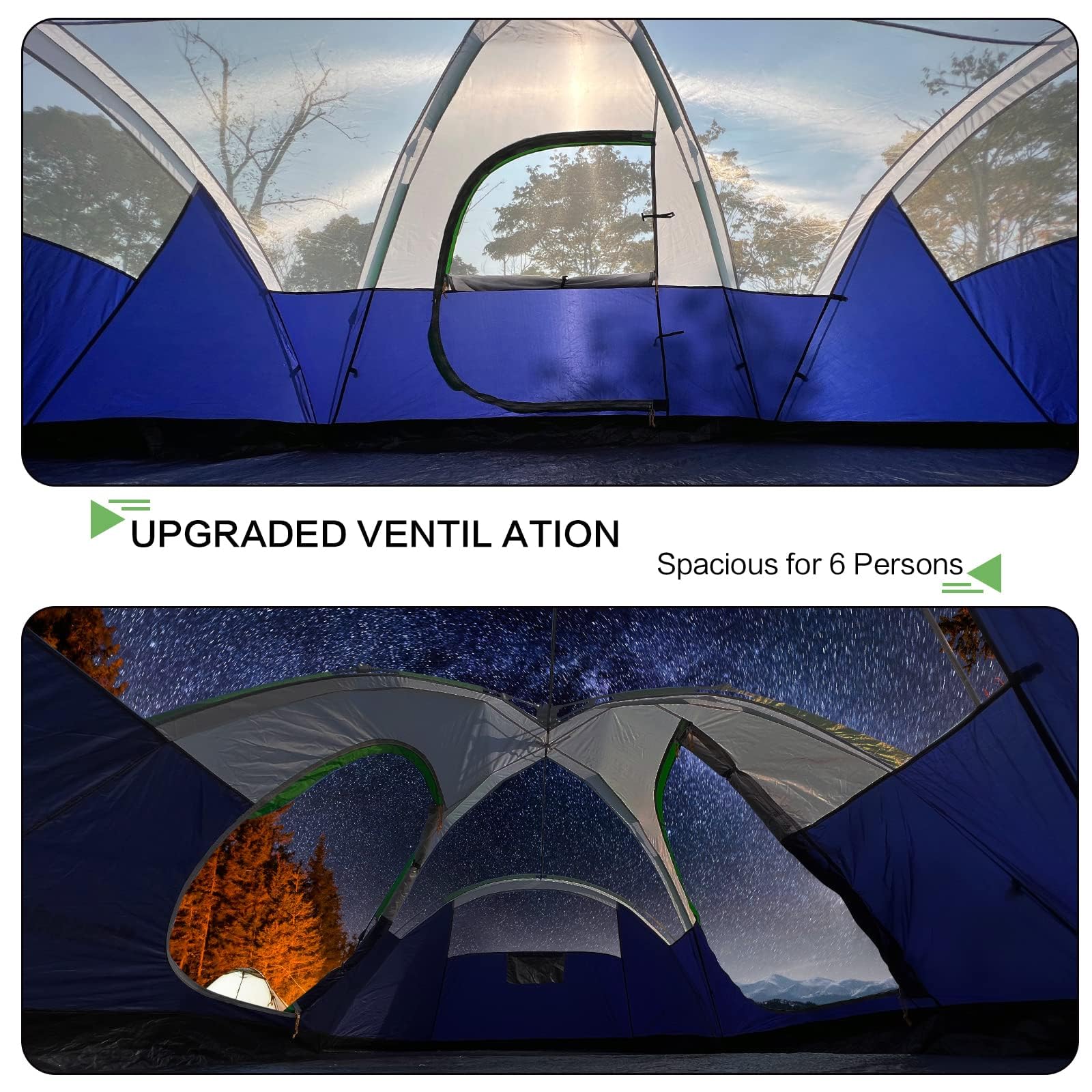 Snapklik.com : Mansader 6 Person Family Camping Tent,Waterproof Windproof