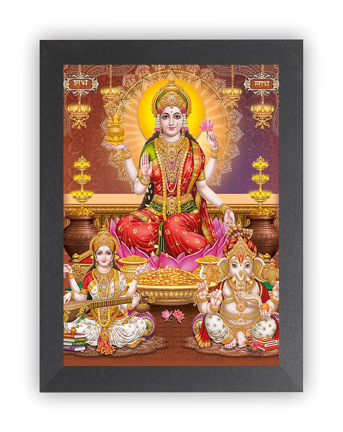 Goddess Lord MAHALakshmi GaneshJI HD Photo Frame, LaxmiJI Photo Frame ...