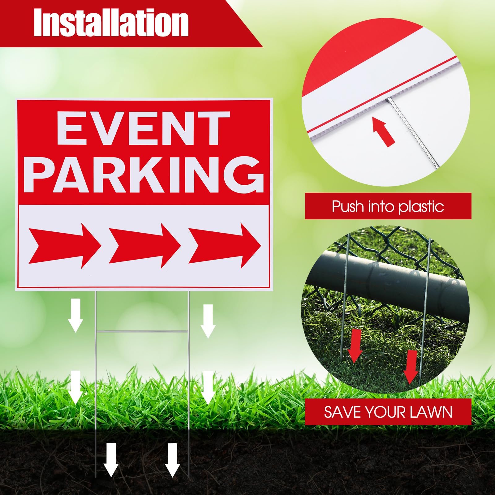 Snapklik.com : DoubleFill 6 Pcs Event Parking Signs