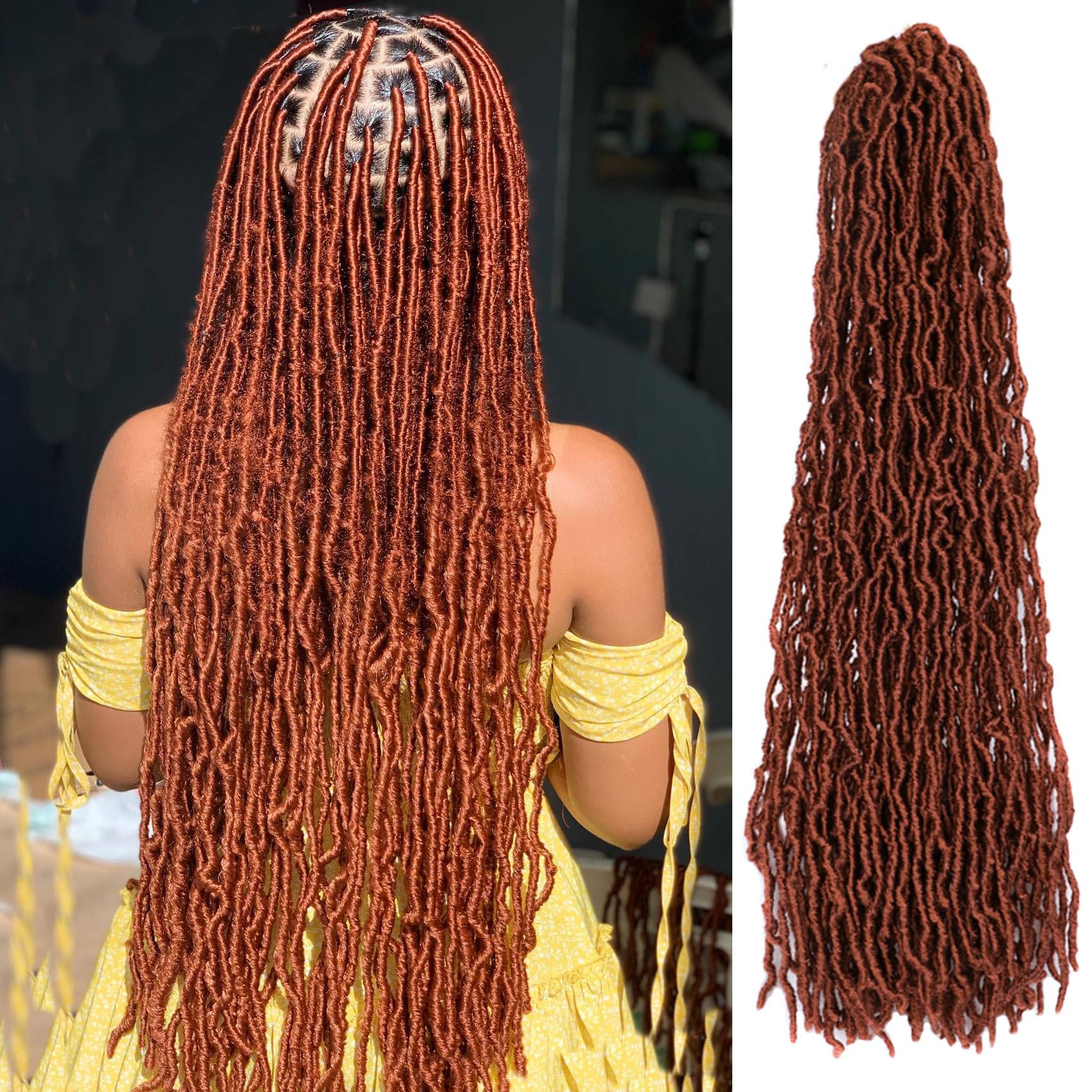 Amazon.com : Paraglame 7 Packs Ginger Soft Locs 28 Inch New Faux Locs ...