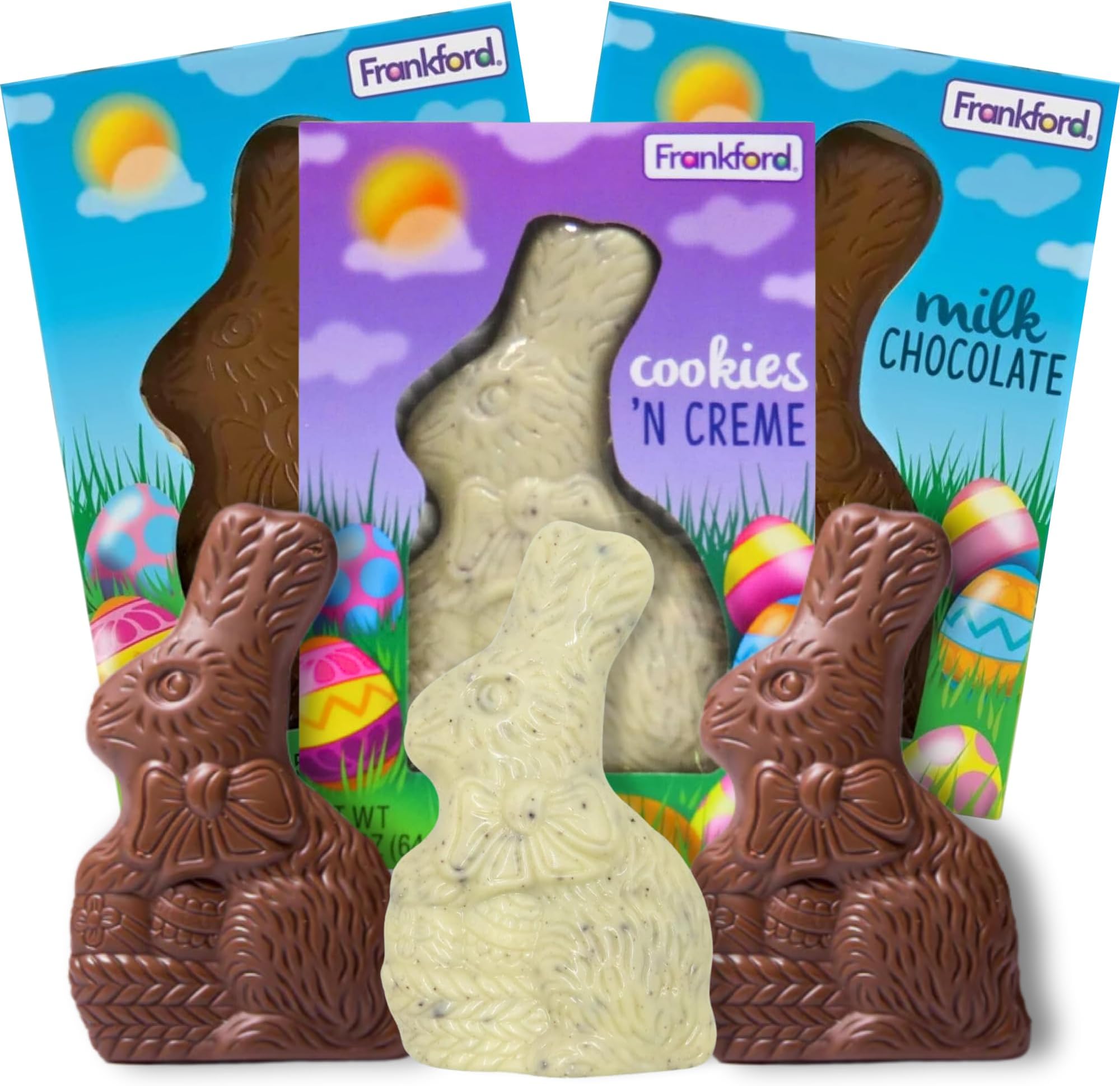 Amazon.com: Sweetzo - Cookies n Cream and Milk Chocolate Easter Bunny ...