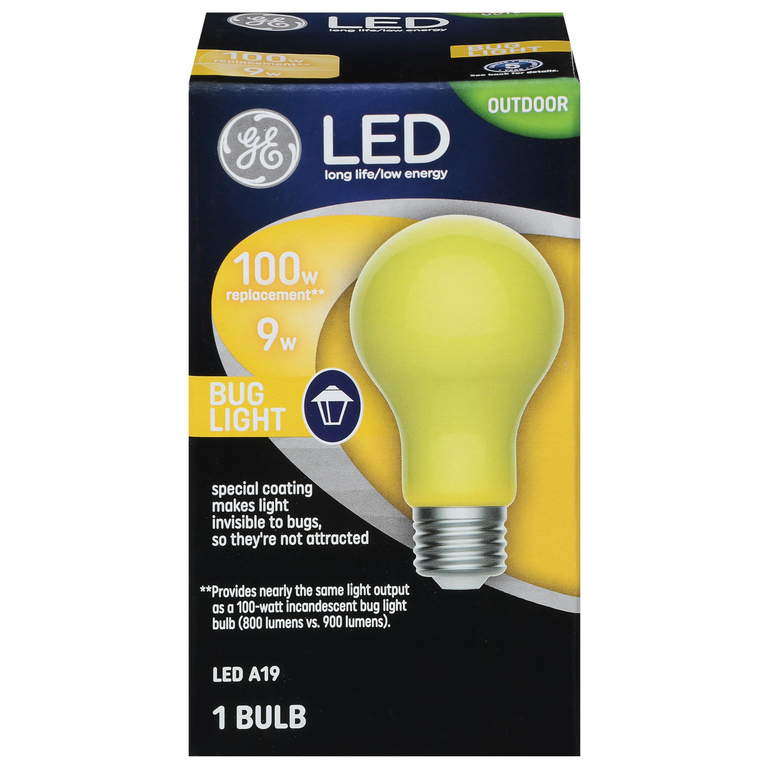 GE Lighting 93129711 GE 9W A19 YEL Bulb - Quantity 1 - Amazon.com